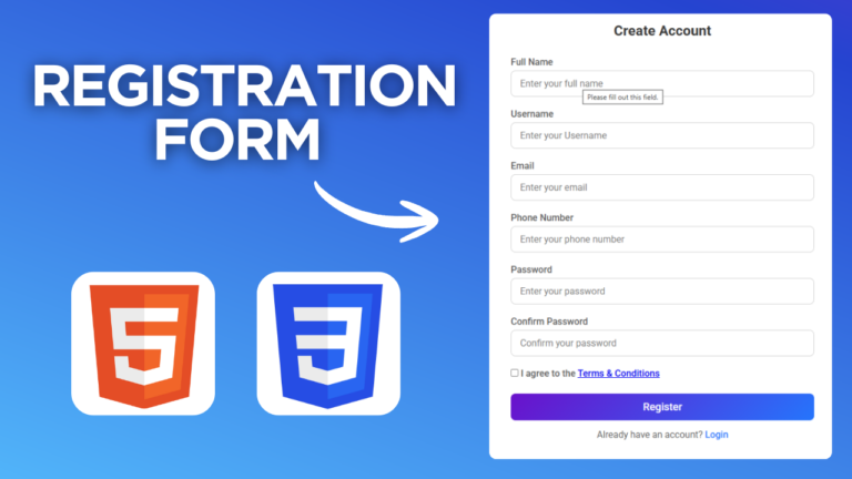 How to Create a Modern Registration Form Using HTML and CSS - Developer ...